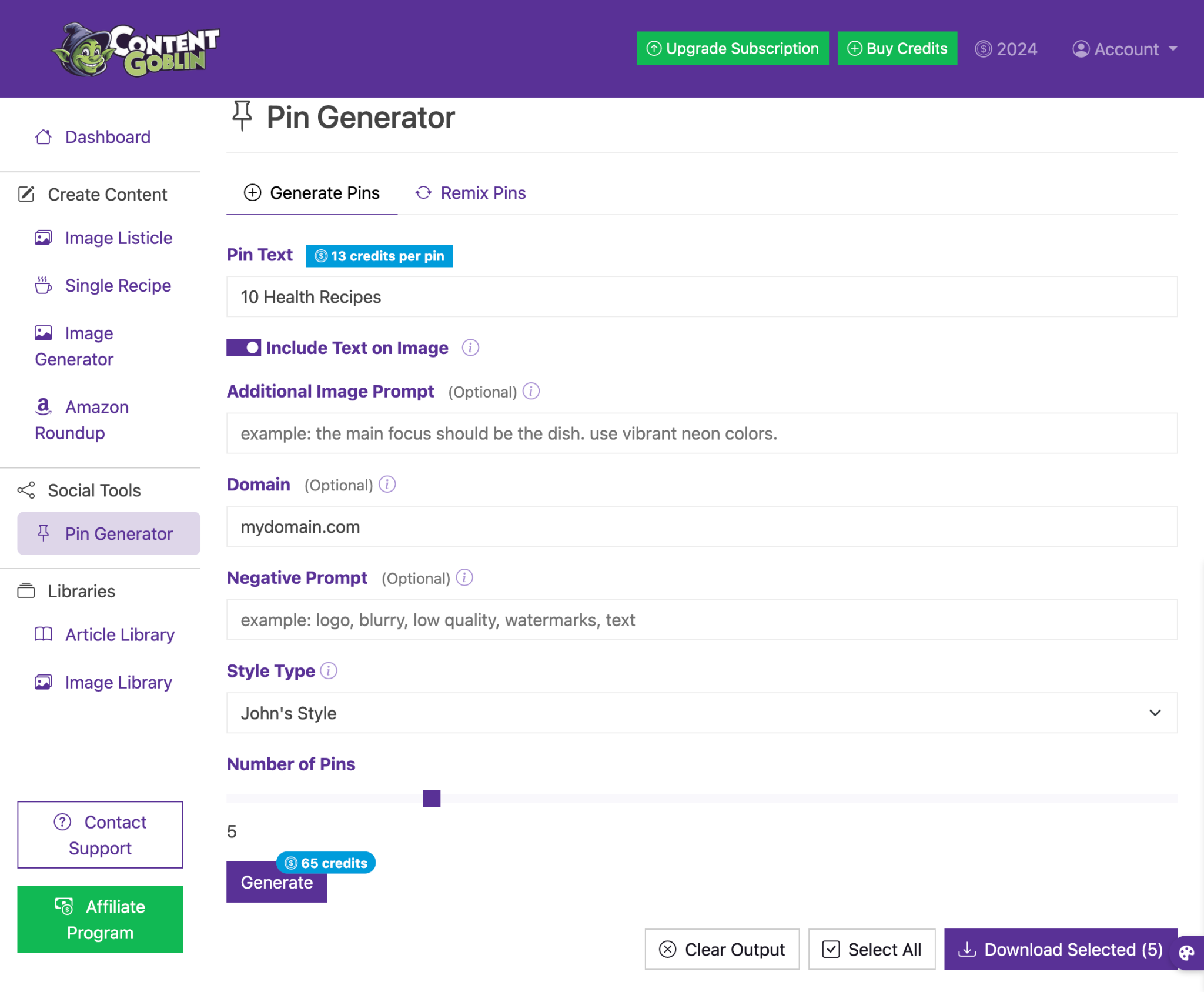 AI-Powered Pinterest Pin Generator: Create Stunning Pins in Seconds with Content Goblin ...